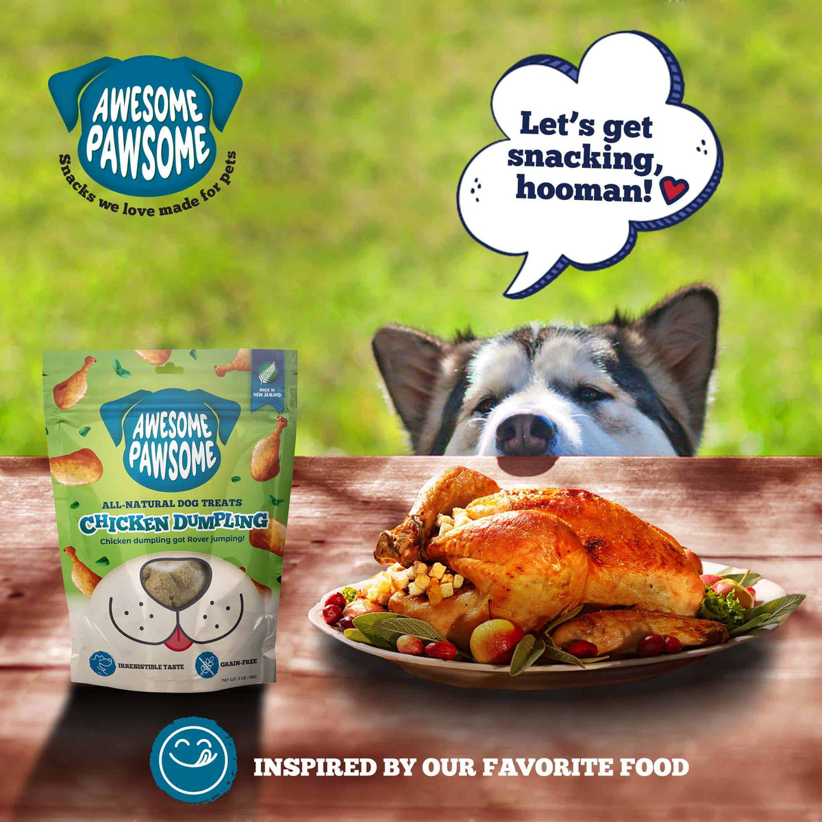 Awesome Pawsome All Natural Dog Treats Chicken Dumpling – Addiction Singapore